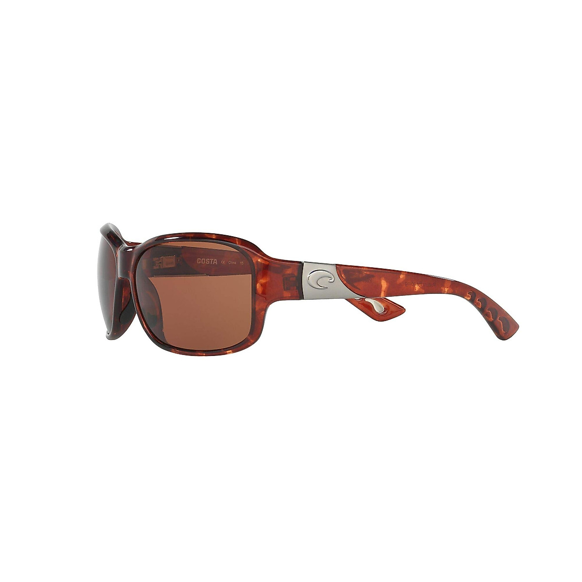 Costa Del Mar Womens Inlet Rectangular Sunglasses, Tortoise/Copper Polarized-580P, 58 mm