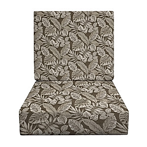 RSH DECOR: Deep Seating Foam Cushion Set | 24” x 24” Seat | All-Weather Spun Fabric | Water and Fade-Resistant | Outdoor Chair Cushion Set for Patio Furniture | Casco Pewter