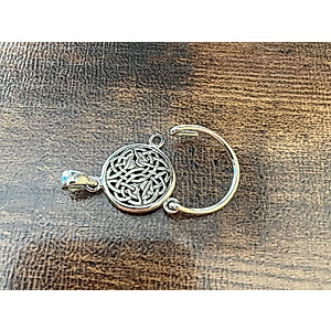 Jewelry Trends Sterling Silver Celtic Knotwork Charm Holder Round Pendant Necklace 18"