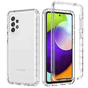 Tothedu Case for Galaxy A52 5G/Galaxy A52 4G, Samsung A52 5G Case for Girls Women, Clear Full Body Protective Shockproof Hard PC Shell Soft TPU Bumper Cover Cases for Samsung Galaxy A52 5G (Clear)