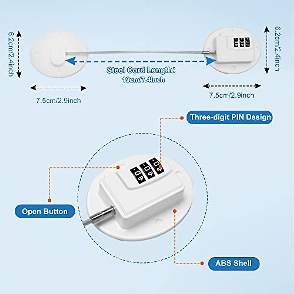 Refrigerator Lock Combination AOSITE 2 Pack Fridge Locks for Adults Mini Fridge Locks for Kids Refrigerator Adhesive Lock Freezer Door Lock Child Safe Keyless Digital Refrigerator Lock Childproof