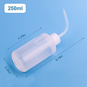 LDPE Economy Squeeze Wash Bottle - 250ml/8OZ Medical Label Tattoo Plastic Green Soap Cleaning Narrow Mouth Scale Labels No Leaking Safety Rinse Irrigation Sprinkling Reusable for Watering Plants