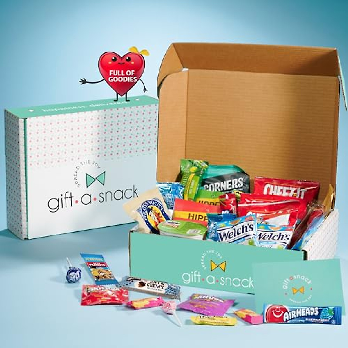 Gift A Snack - Mothers Day Snack Box Variety Pack Care Package + Greeting Card (40 Count) Sweet Treats Gift Basket, Candies Chips Crackers Bars, Crave Food Assortment