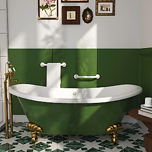 12 Inch Anti Slip Shower Grab Bar Oil Rubbed White, Munzong Bathroom Grab Bar, Knurled Bathroom Balance Bar,Safety Hand Rail Support Handicap Elderly Injury Senior Assist Bath Handle