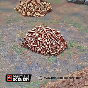 3DEGOS Necromancer Skull Corpse Piles DND Terrain 28mm for Dungeons and Dragons, D&D, Pathfinder, Warhammer 40k, RPG, Miniatures, Age of Sigmar, Tabletop, D and D, Dungeons and Dragons Gifts