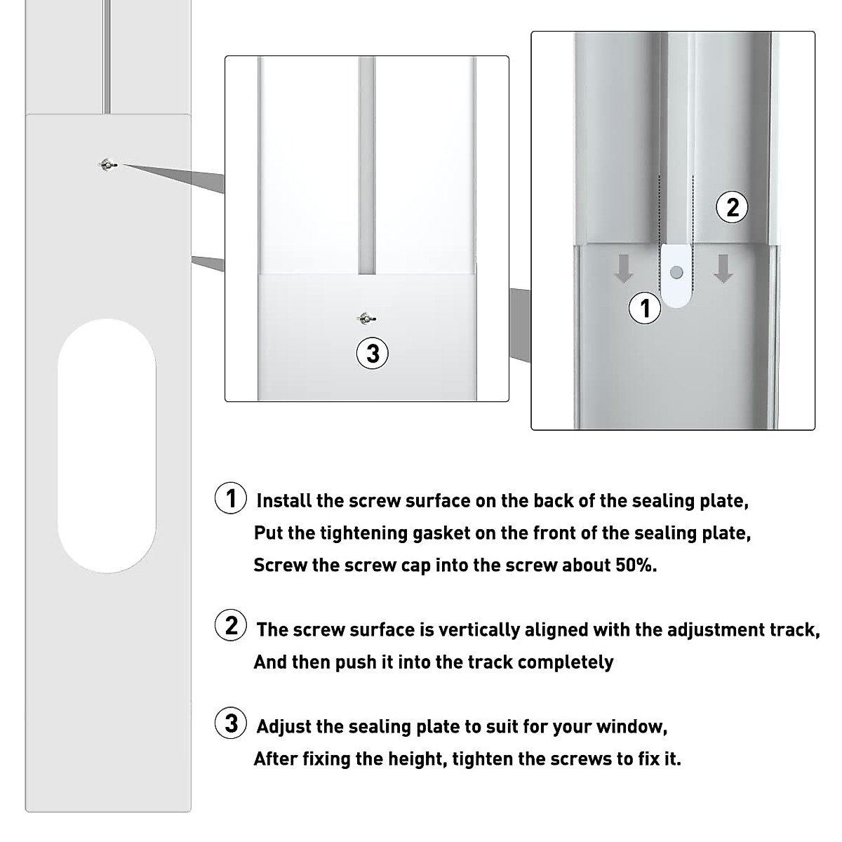 gulrear Sliding Door Air Conditioner Kit with Dual Hose Adjustable Length from 25" to 95" Suitable for 5.9" diameter Exhaust and intake Dual Hose Portable AC Sliding Glass Door Vent Kit
