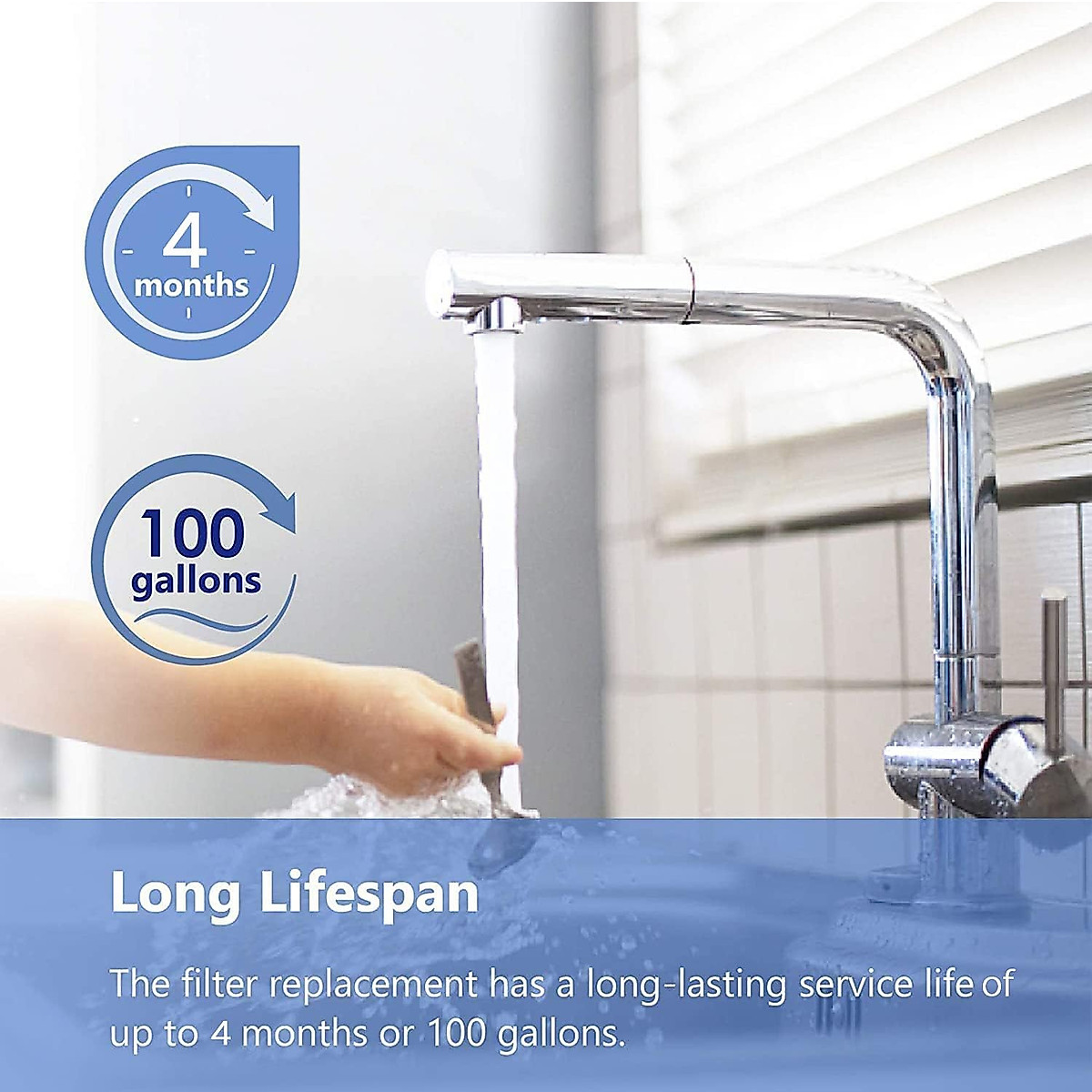 Overbest Faucet Filter Replacement, Replacement for Brita® Faucet Filter, Brita® on Tap Water Filtration System, Gray (2 Pack)