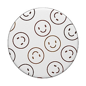 Minimal Smile Pattern Cute Happy Smiling Face Emotion Art PopSockets Swappable PopGrip