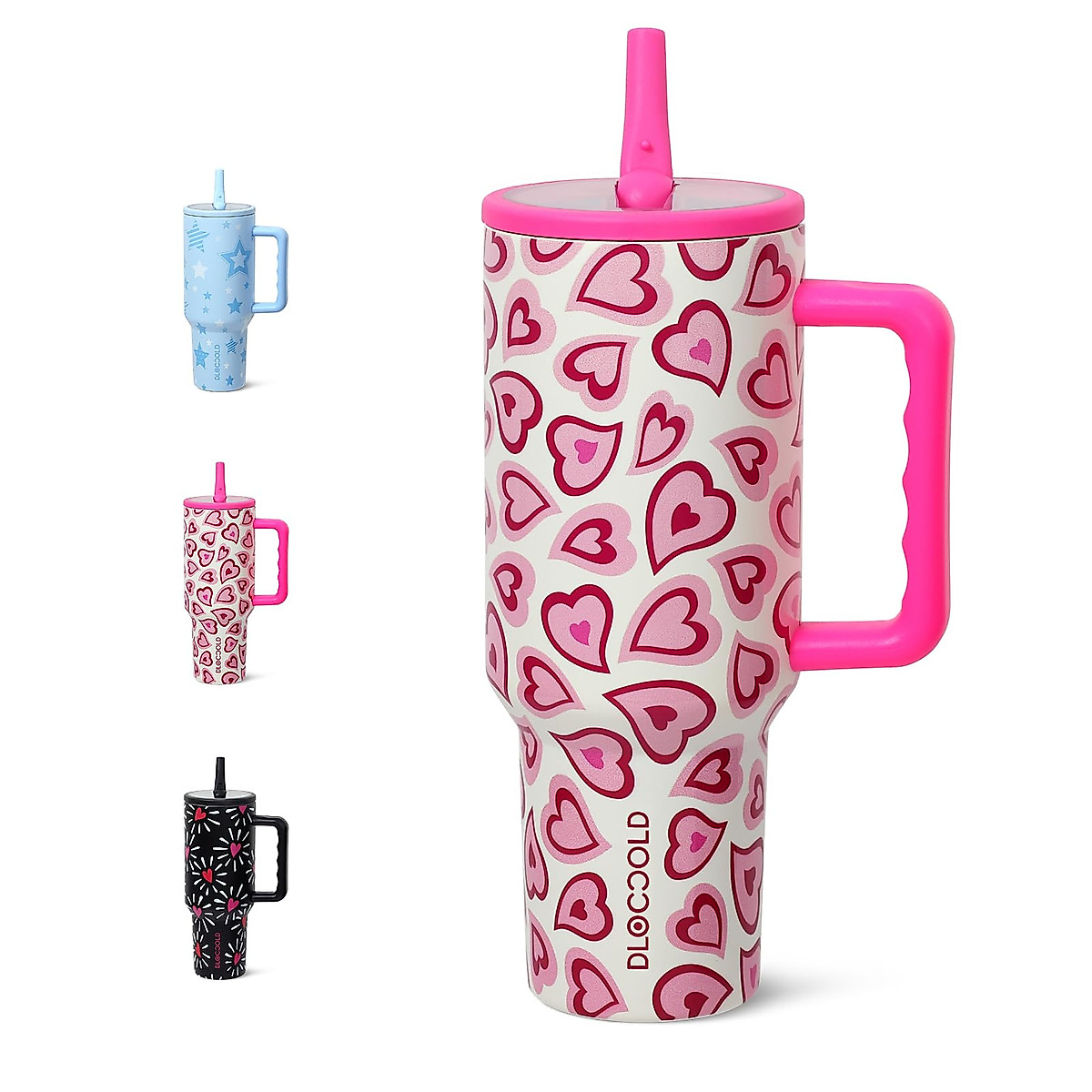 DLOCCOLD 40 oz Tumbler with Handle and Flip Straw, 100% Leak Resistant Leak-Proof Tumbler with Lid and Straw, Insulated Stainless Steel Travel Coffee Mug, Keeps Cold or Hot, Car Cupholder Friendly