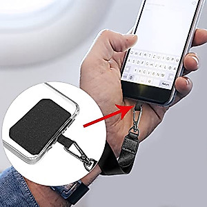 yuntop 5 Pack Phone Tether Tab Cell Phone lanyard pad, Universal Phone Tether Tab Phone Lanyard Replacement Part Compatible with Most Smartphones (Black)