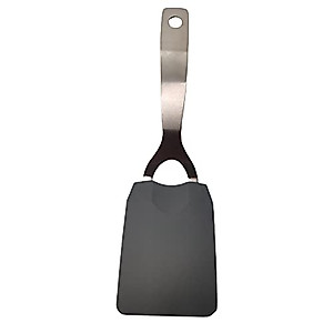 10" Stainless Steel Handle Flexible Nylon Head Turner Spatula (1 Pack, Grey)