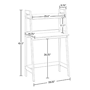 RiverRidge Kids Desk with Ladder Shelf - White Writing Table for Homework, Arts & Crafts - Spacious Tabletop with Open Shelf - Compact Design - Easy Assembly Kids Table for School-Age Children