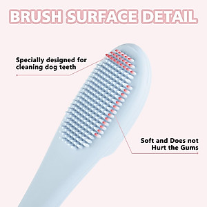 Qianyu 2 Packs Dog Finger Toothbrush Cat Dog Tooth Brushing Kit Made of Food Grade Silicone Easily Cleaning Teeth Dental Care Pet Finger Toothbrush Suitable for Medium and Large Puppy
