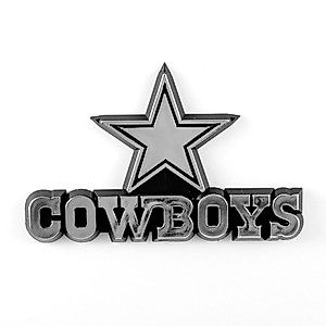 FANMATS 60266 NFL - Dallas Cowboys Molded Chrome Emblem | Chrome | 3.25” x 3.25 | Star Primary Logo & Wordmark