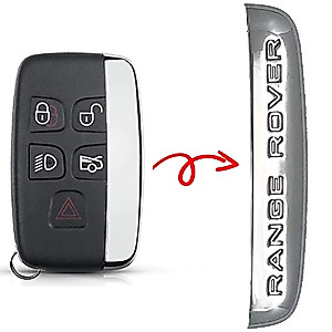 RemoteOverstock for Replacement Chrome (Side) Remote Cover for Land Rover Range Rover Remote fits 2011-2020 Key Fob LR2 LR4 Evoque Sport – FCC ID: KOBJTF10A, P/N: CH22-15K601-AB – Chrome Cover ONLY