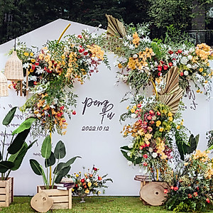 ZpigToor Metal Wedding Arch Stand,Set of 2 Gold Curved Top Arch Backdrop Stand Wedding Arches for Ceremony Birthday Anniversary Baby Shower Floral Stand Background Decoration (Gold,7.8FT & 6.7FT)