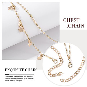 Cosydays Women Gold Body Chain Layered Chest Chains Beach Bikini Chains Waist Nightclub Body Chain Jewelry