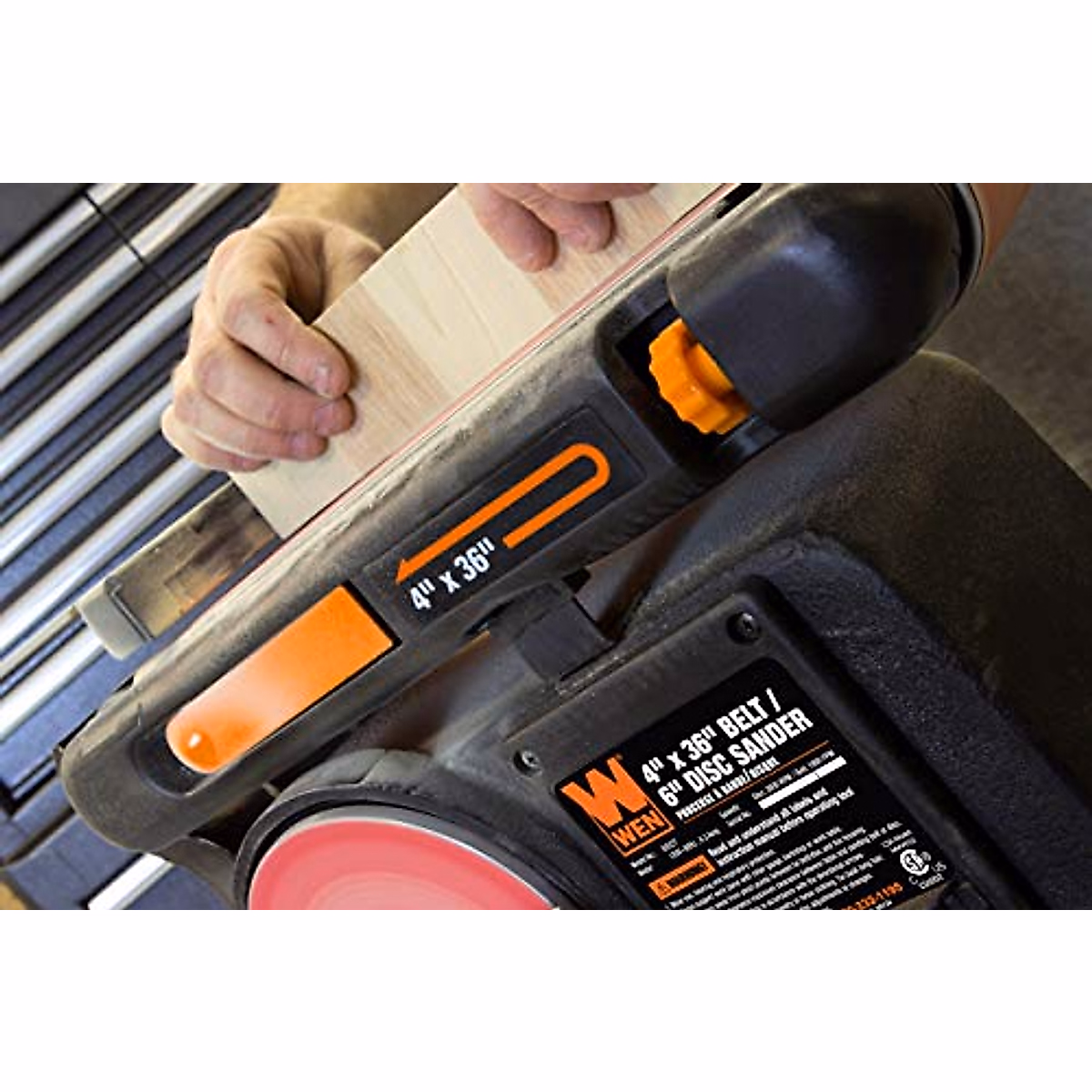 WEN 6502T 4.3-Amp 4 x 36 in. Belt and 6 in. Disc Sander with Cast Iron Base