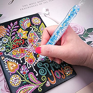 Glow in The Dark Diamond Painting Drill Art Tool Pen and Accessories, Resin Luminous 5D Rhinestone Picker Stick Tool Diamond Painting Accessories Pens for Nail Art Embroidery Decoration Glow Blue