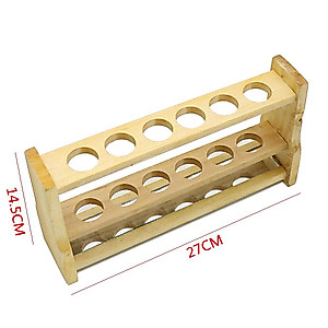 Wooden Colorimetric Test Tube Rack 6 Hole Thick Wood Wooden Tube Rack Laboratory Exports Manufacturers Hole Diameter 28mm