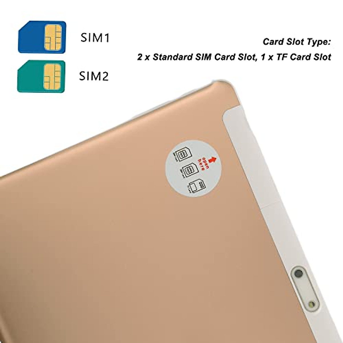 Gaoxin Tablet, 4G Tablet High Definition 3 Card Slots 100-240V Support Phone Calls Dual Camera Full Screen for Entertainment US Plug