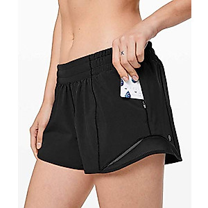 Lululemon Athletica Hotty Hot Short Low-Rise 4 inch Long (Black, 0, Numeric_0)
