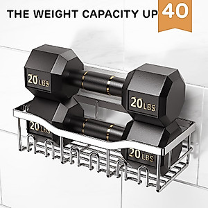 XIWAMA Shower Organizer No Drilling, 5 Pack Rustproof Stainless Steel Shower Shelves, Thickened Shower Caddy with Soap Holder and Hooks, Large Capacity Shower Shelf for Bathroom and Kitchen (Silver)