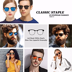 FURISHQI 4 PACK Classic Polarized Sunglasses for Men and Women Retro Style Semi Rimless Frame Sun Glasses 100% UV Protection Goggles