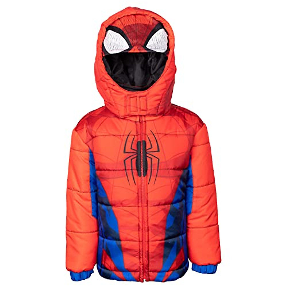 Marvel Avengers Spider-Man Little Boys Winter Coat Puffer Jacket Spider-Man, Red, 6