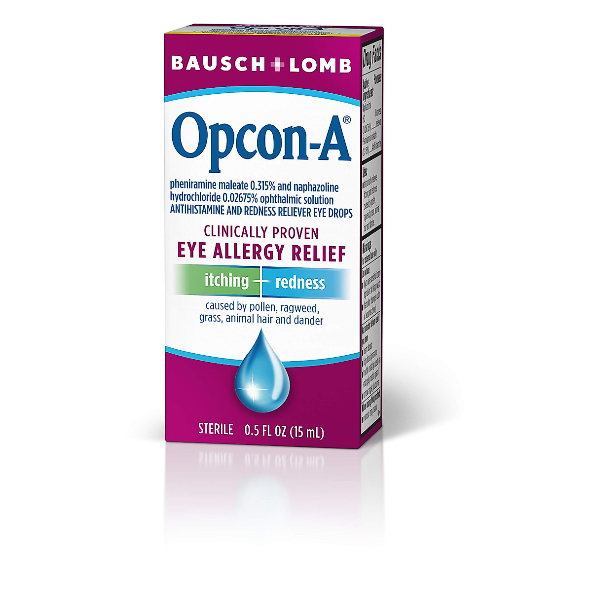 Allergy Eye Drops by Bausch and Lomb, for Itch and Redness Relief, 15 mL