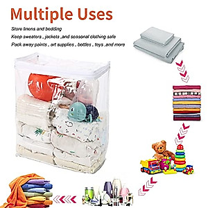 GXaryFulin Clear Storage Bags, Vinyl Storage Bags for Sweaters, Clothes, Blankets 12.6x10.23x5 Inch Set of 5