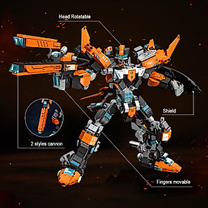 QwlJYfv Mech Robot Transforming Building Set for Adults,Hero Knight Model Building Kit,Creative STEM Robots Toy Gift for Kids Boys Ages 8-14 (996PCS)