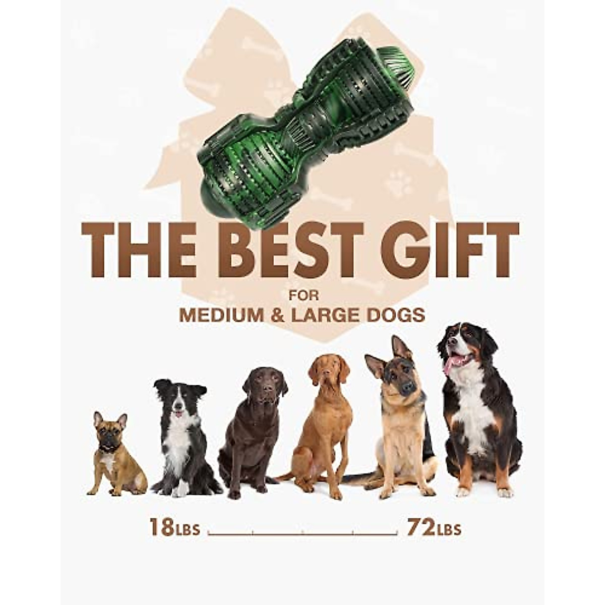 FifthQuarter Squeaky Dog Toys: Almost Indestructible Dog Toys for Aggressive Chewers Natural Rubber Tough and Durable Puppy Chew Toys for Medium and Large Breed