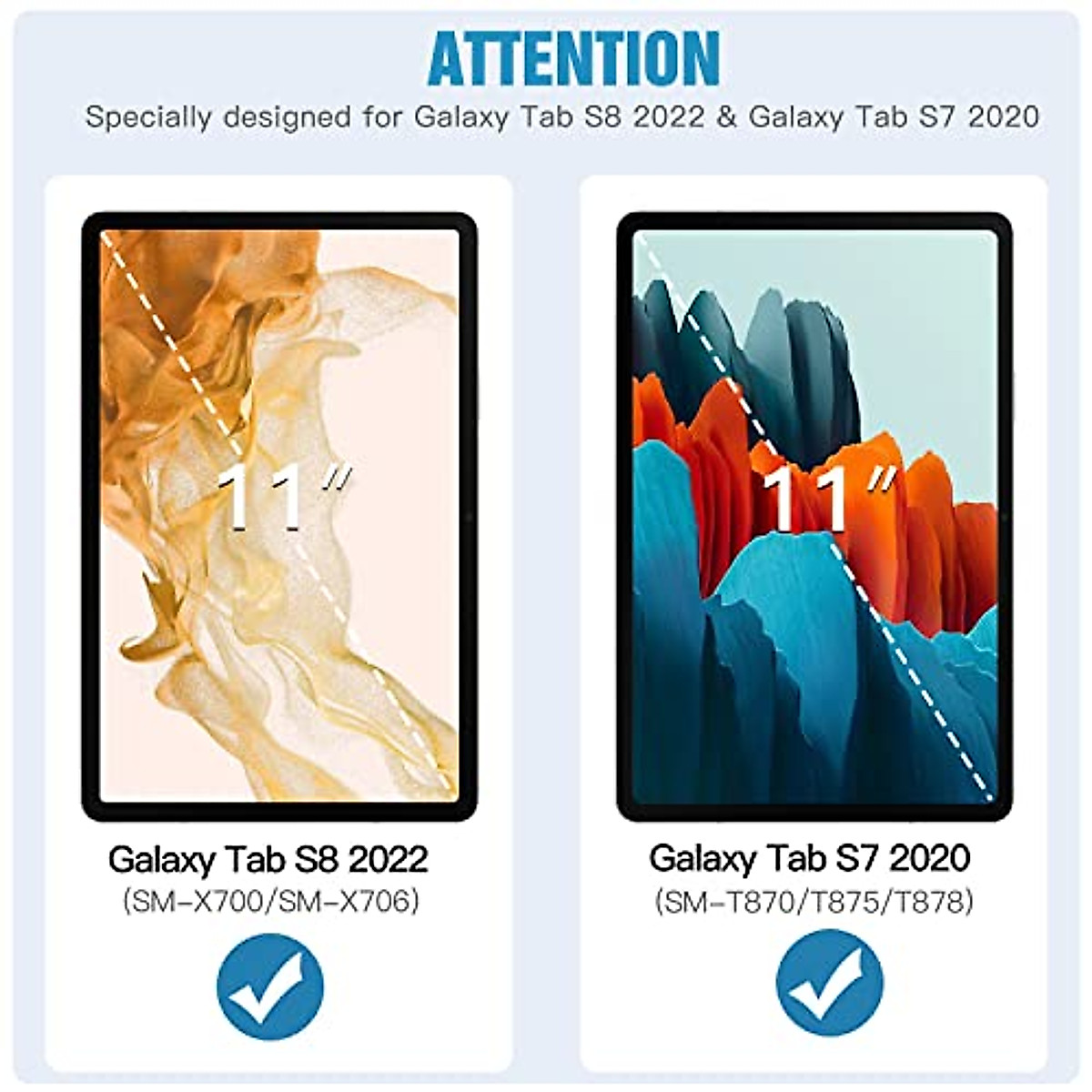 TiMOVO Case for Galaxy Tab S8 11 inch 2022 (SM-X700/SM-X706)/S7 2020 (SM-T870/T875) with S-Pen Holder, Slim Lightweight Magnetic Case with Auto Sleep/Wake Fit Galaxy Tab S8 Tablet, Black