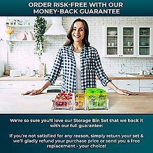 JA7 SOLUTIONS Refrigerator Organizer Bins-Set of 3 Fridge Organizer-Plastic Storage Bin-Stackable Storage Bins - for Kitchen Organization, and Pantry Organization