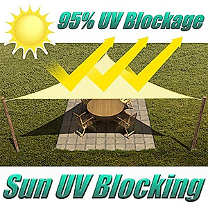 Amgo 8' x 8' x 8' Beige Triangle Sun Shade Sail Canopy Awning Shelter Fabric ATNAPT8 - UV Block UV Resistant Heavy Duty Commercial Grade - Outdoor Patio Carport - (We Customize)