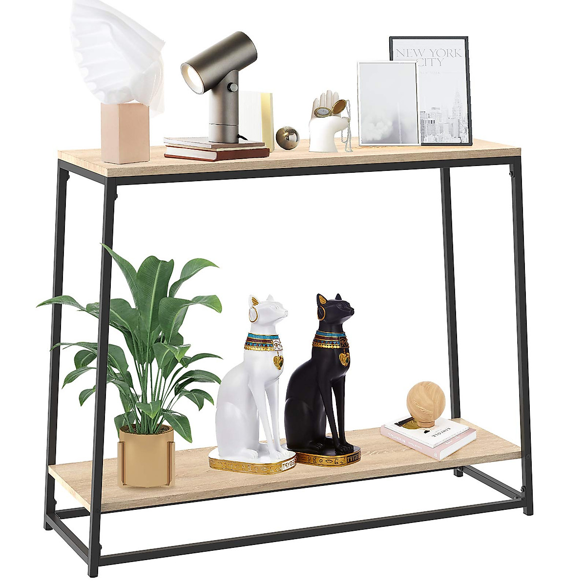 SpringSun Console Sofa Table, Entryway Table with 2-Tier Storage Shelves for Living Room, Bedroom, Balcony and Hallway