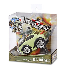 MGA Entertainment Wreck Royale Exploding Crashing Da Bomb Race Car with 4 Mix 'N Match Explosive Parts, Multicolor (565741)