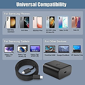 Fast Charger Type C,Samsung 45W USB C Charger Super Fast Charging Block with 6.6Ft Android Phone Charger Cable for Samsung Galaxy S23/S23 Ultra/S23 Plus/S22 Ultra/S22/S22+/S20Ultra/Note 10 Plus,Tab S8