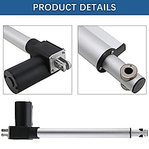 JQDML 32 Inch 32" Long Stroke Linear Actuator 12V 1320lbs/6000N Heavy Duty Speed 0.2"/sec Electric Actuator with Mounting Brackets for Massage Bed, Table Lift, Window Opener,Door Opener