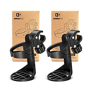 Pack of 2 Stroller Cup Holder, Universal Drink Bottle Holders for Trolleys,Wheelchair, Walker,Bicycle,Bike