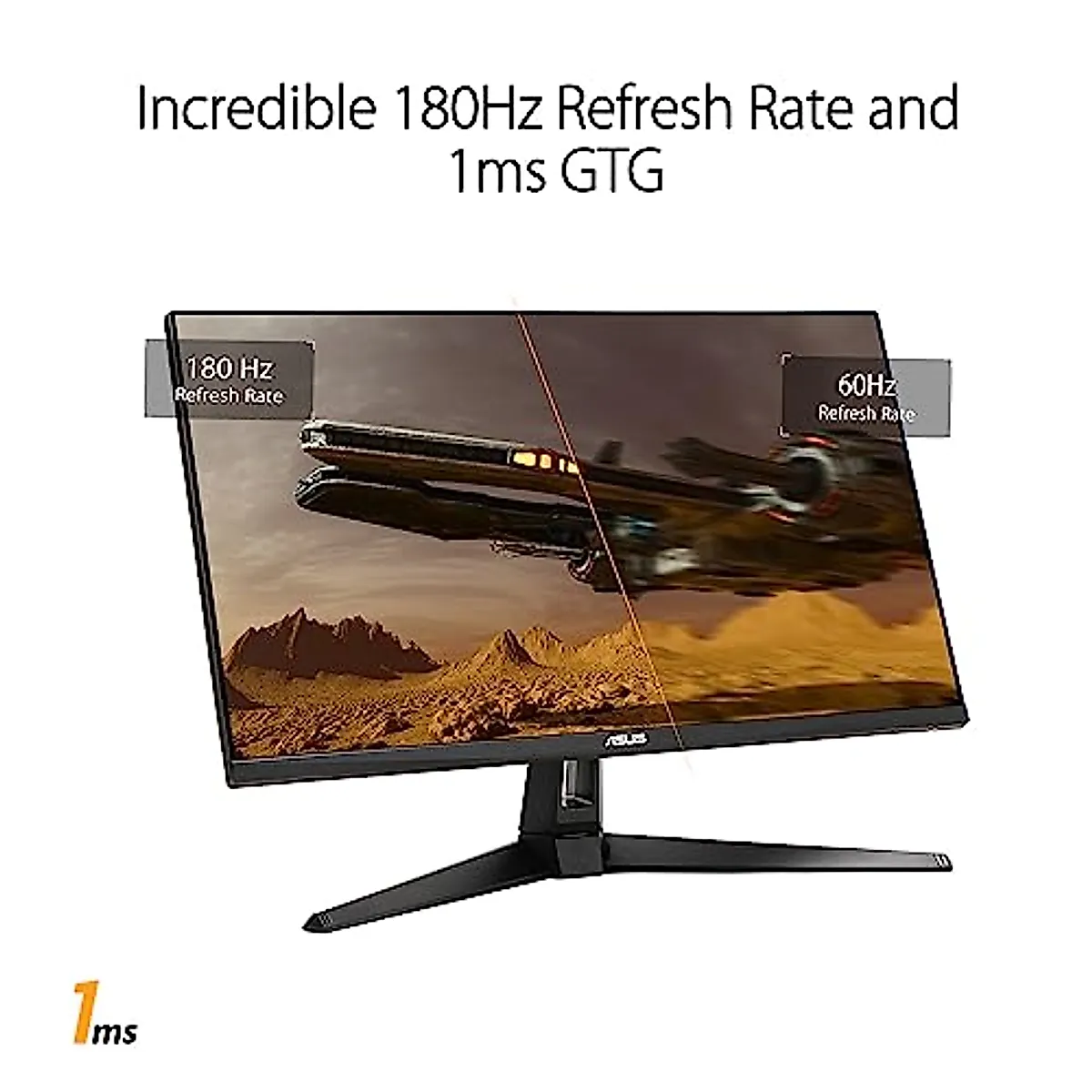 ASUS TUF Gaming 27” 1440P HDR Monitor (VG27AQ3A) – QHD (2560 x 1440), 180Hz, 1ms, Fast IPS, 130% sRGB, Extreme Low Motion Blur Sync, Speakers, Freesync Premium, G-SYNC Compatible, HDMI, DisplayPort
