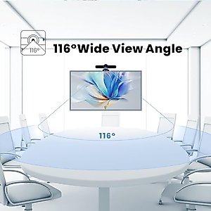 TONGVEO Wide Angle Webcam with Microphone and Speaker, Conference Room USB 1080P 60fps Web Camera for Smart TV Computer Video Call Streaming Meeting, Works for Microsoft Teams, Zoom, PC