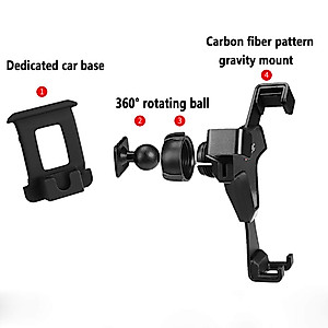 BEERTE Phone Holder fit for Toyota Highlander 2018 2019 Adjustable Air Vent Car Dashboard Cell Phone Mount,Carbon Fiber Pattern Phone Mount fit for Any inches Smartphone