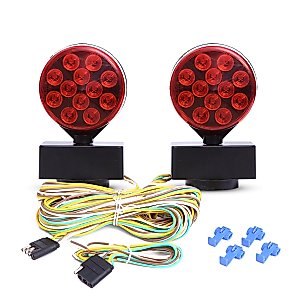 CZC AUTO 12V LED Magnetic Towing Light Kit for Boat Trailer RV Truck - Magnetic Strength 55 Pounds