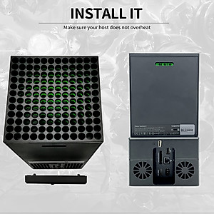 Console Cooling Fan Compatible for Xbox Series X USB External Cooler Turbo Temperature Control Fan Console Cooling System for Xbox Series X