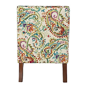 Linon Karen Curved Back Slipper Chair, Dark Walnut