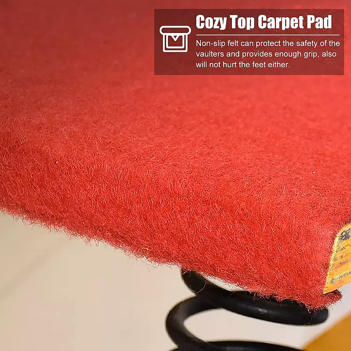 ZIMGOD Vault Gymnastics Springboard with 6 Springs, Heavy Duty Vault Spring Board, Beginning Gymnasts Sport Equipment for Vaulting/Training/Fitness