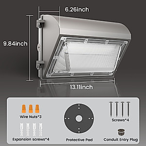 Aphyni 6 Pack 150W LED Wall Pack Light with Dusk to Dawn Photocell, 22500LM 5000K IP65 Waterproof Wall Pack Lights Outdoor LED Commercial Security Light for Parking Lot, Warehouse, Yard AC120-277V