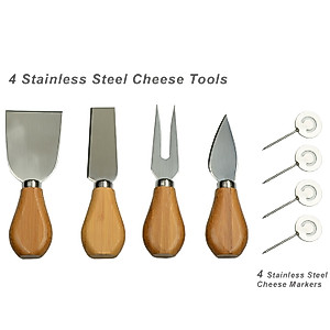 Picnic at Ascot Cheese/Charcuterie Board with Cheese Knives and Markers- Designed & Quality Checked in The USA